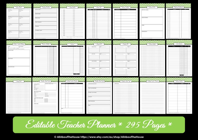 BLACK EDITABLE Teacher Planner Printable School Homeschool Lesson ...
