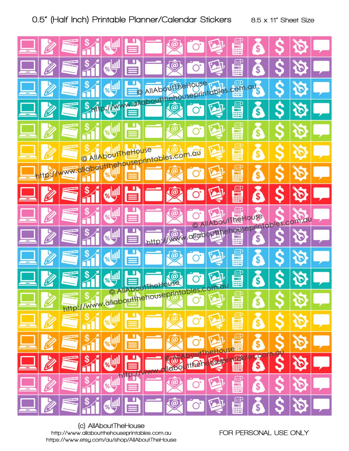 Blogging Planner Stickers Printable Calendar Stickers | Etsy