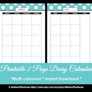 Calendar Printable Perpetual Polka Dot Calendar 2022 2023 Calendar 2 ...