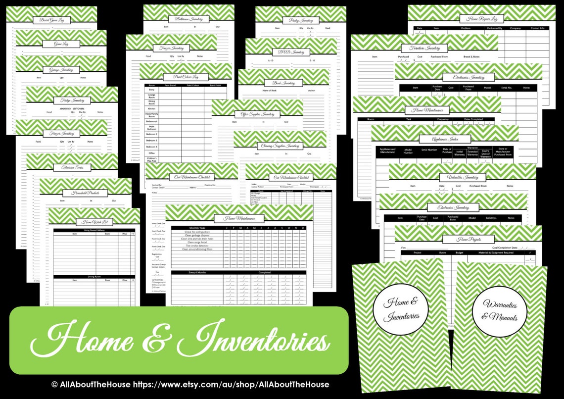 EDITABLE Household Binder Printables Home Binder Cover - Etsy