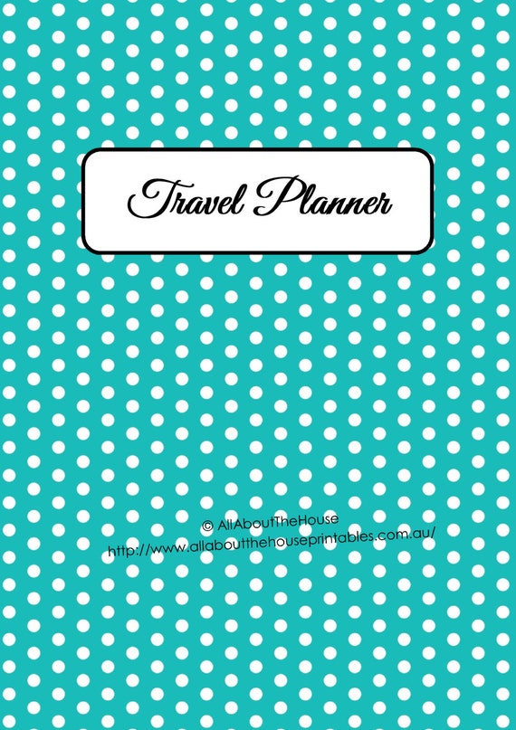 BLUE Polka Dot EDITABLE Travel Planner Kit Printable - Pdf - Printable ...