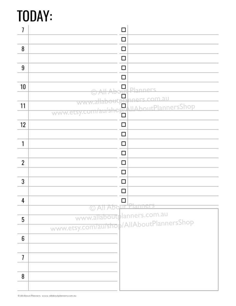 Daily Planner Editable Printable Pdf Insert Refill to Do | Etsy