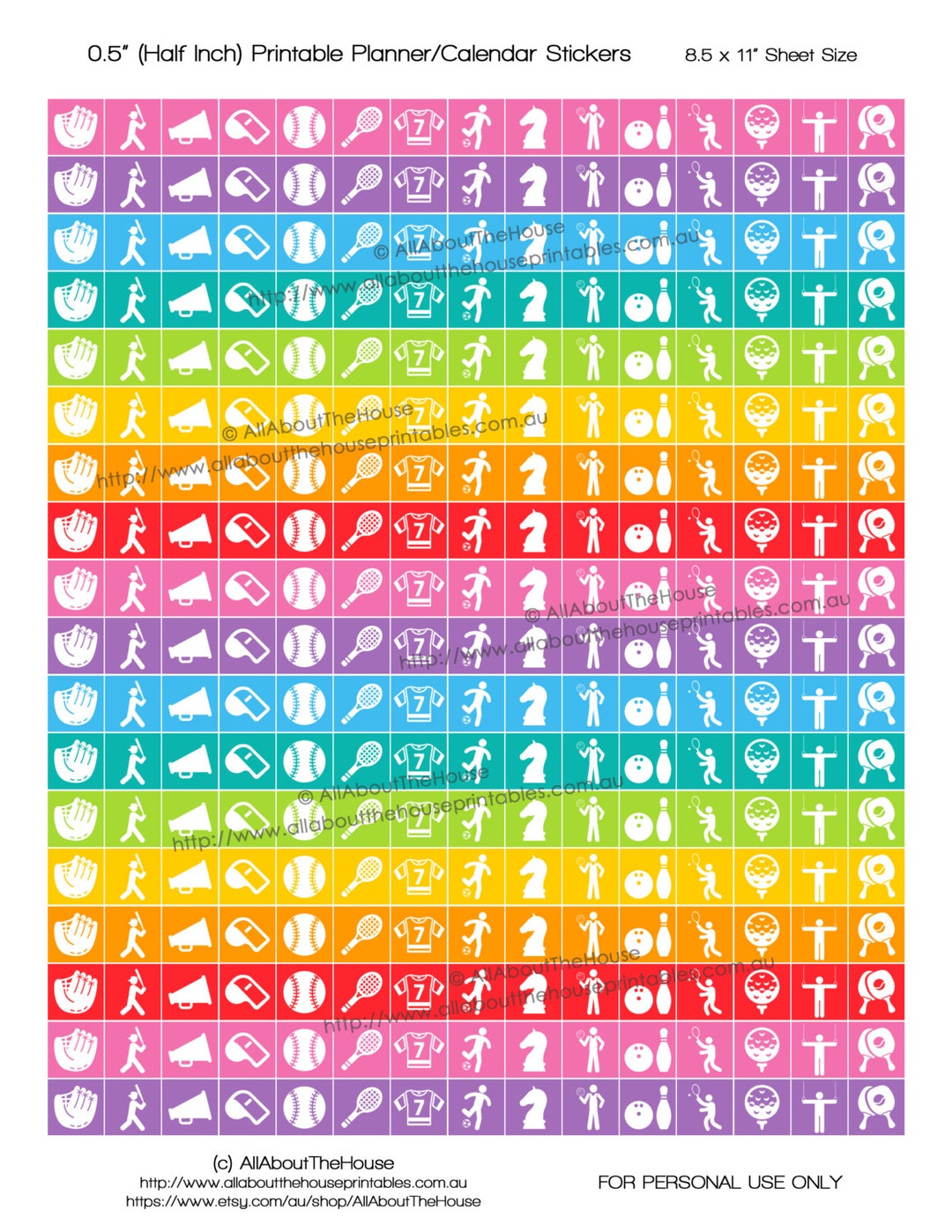 Health Fitness Gym Planner Stickers Printable Calender Stickers 1/2 ...