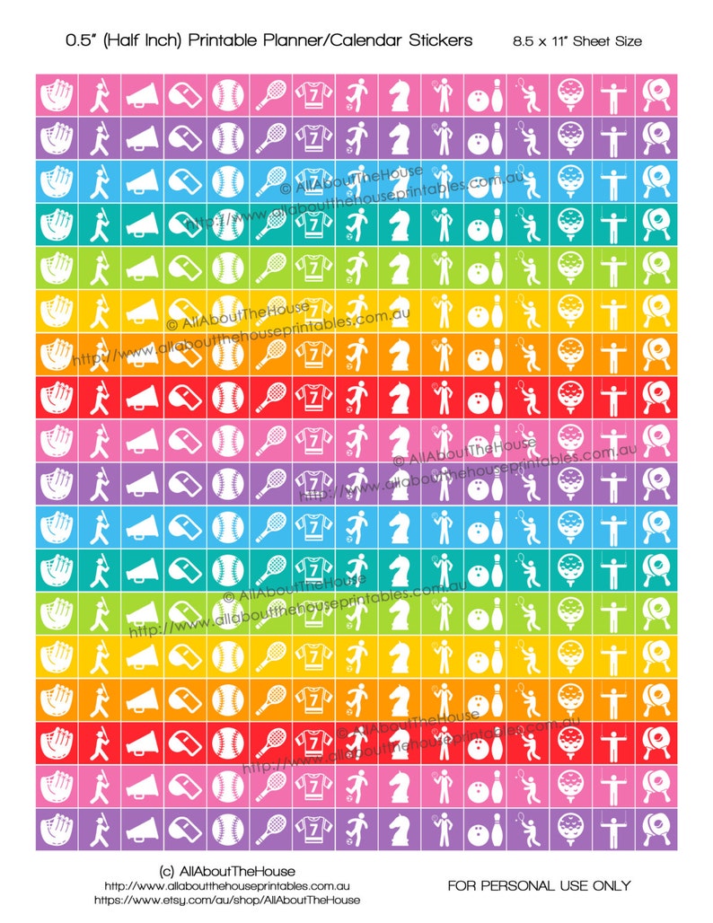 Health Fitness Gym Planner Stickers Printable Calender Stickers 1/2 ...