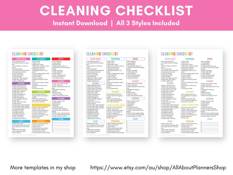 Cleaning Checklist Deep Clean Master Cleaning Checklist Home Cleaning ...