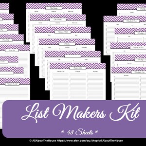 EDITABLE List Makers Kit - Chevron Printable - PDF - Printable Planner ...
