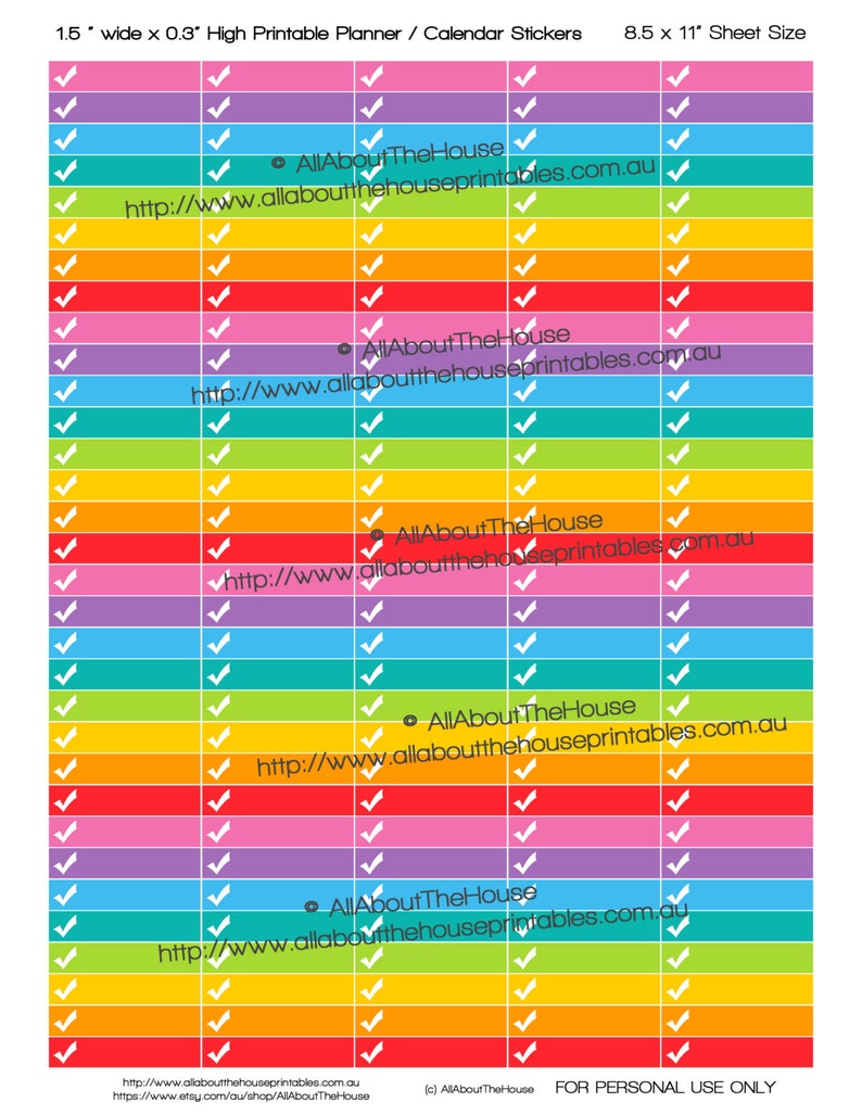 Tick List Checklist Planner Stickers Printable made for Erin | Etsy