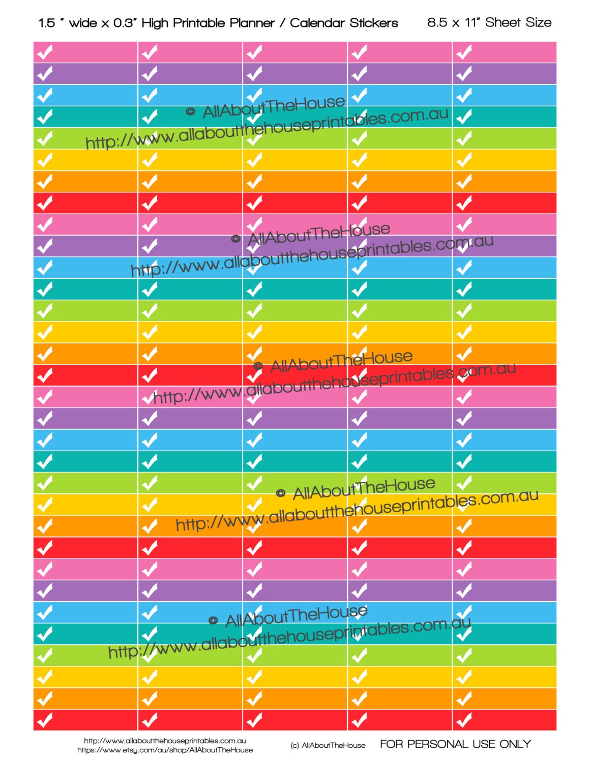 Tick List Checklist Planner Stickers Printable made for Erin | Etsy