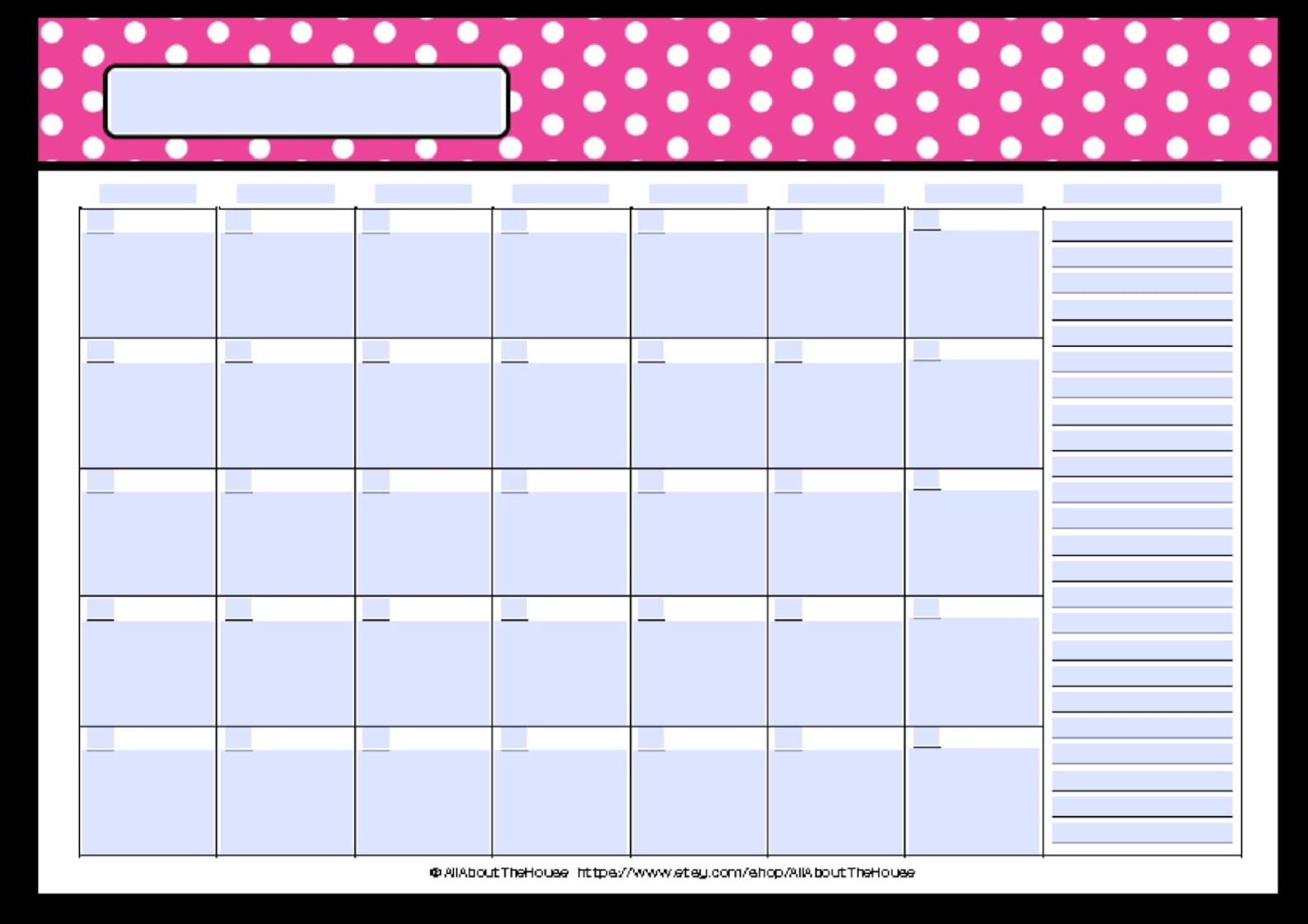 EDITABLE 12 Polka Dot Calendars - You Choose - 2015, 2016 and Beyond ...