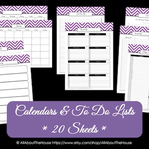 PURPLE - to Do List and Calendar Set-perpetual Calendar-household ...