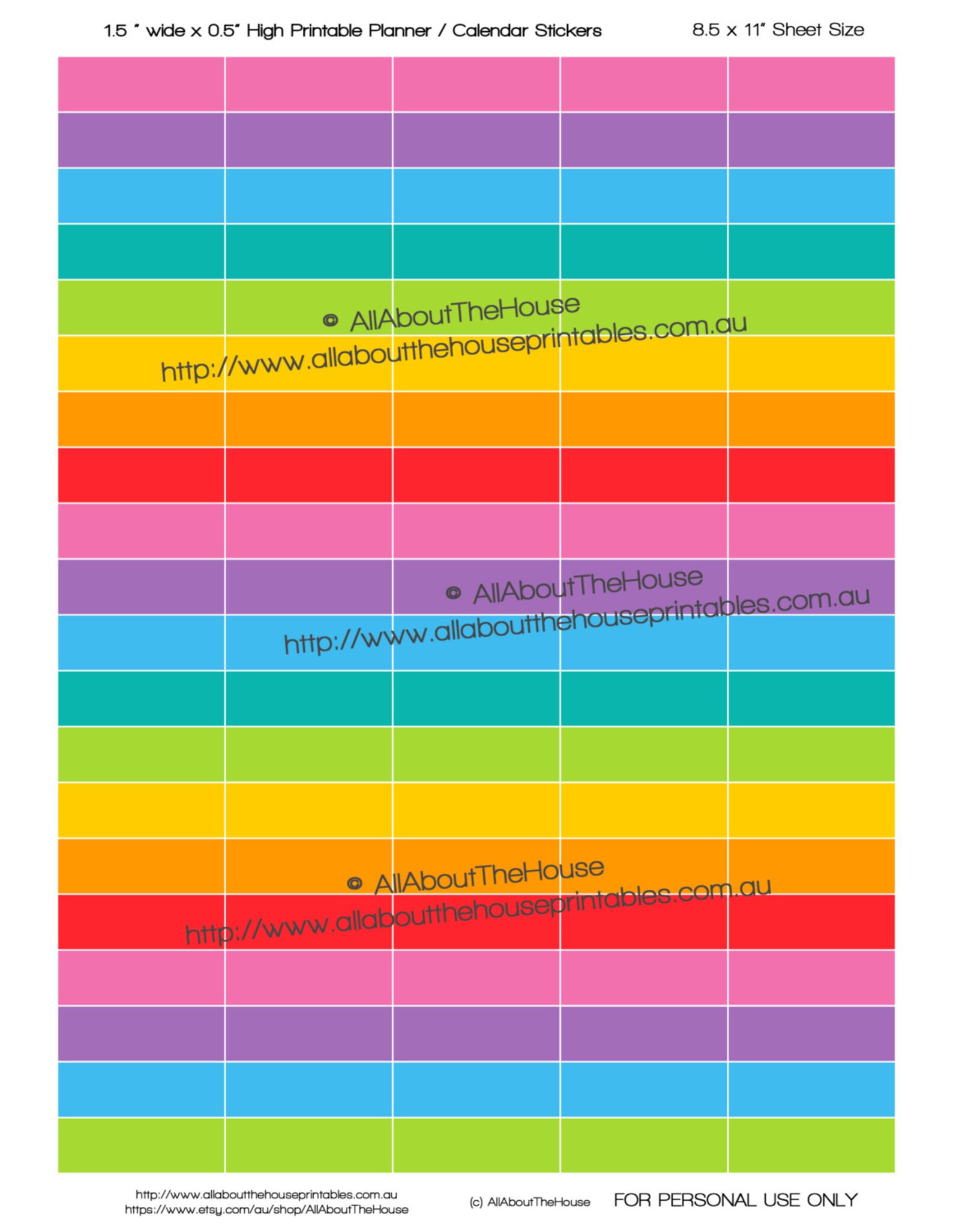 Printable Calendar / Planner Stickers Blank EDITABLE - Etsy