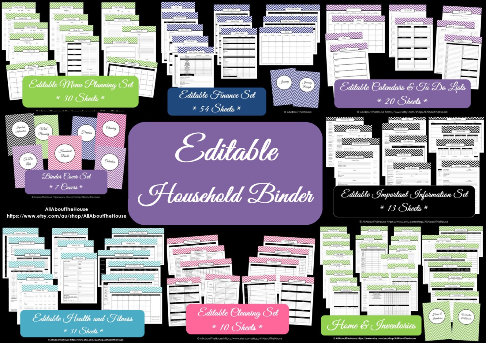 Household Binder Printables Home Binder Cover Organisation - Etsy