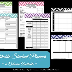 PINK EDITABLE Student Planner Printable College Planner School Class ...