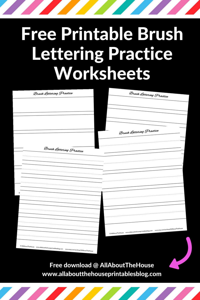 Brush Lettering Practice Worksheets Printable Tombow Faber Castell ...