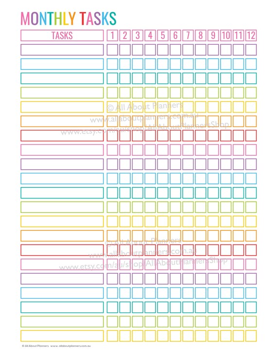 Monthly habit tracker planner printable to do editable fillable pdf ...