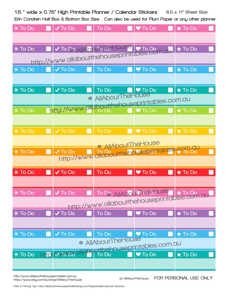 To Do Printable Planner Stickers List Checklist Most Important | Etsy
