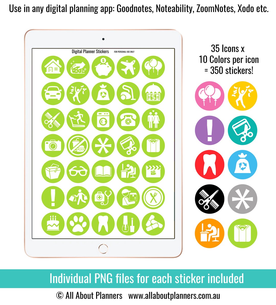 Icon Digital Planner Stickers Calendar Budgeting Life Cleaning Home ...