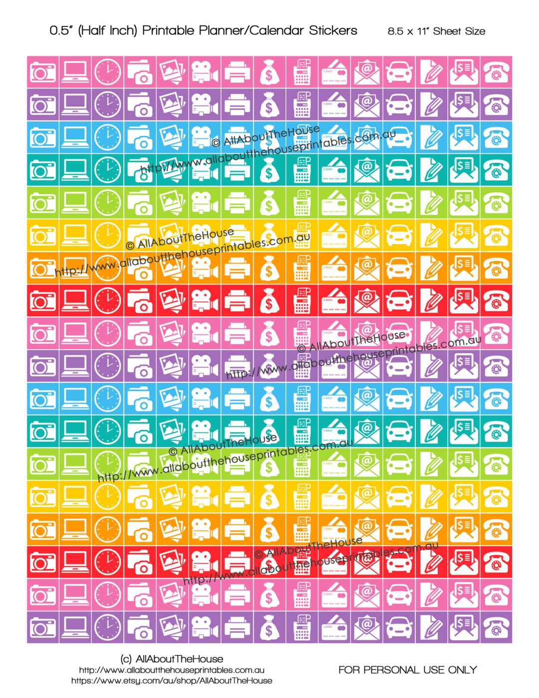 Photography Business Planner Stickers RAK Printable Calendar Stickers 1 ...