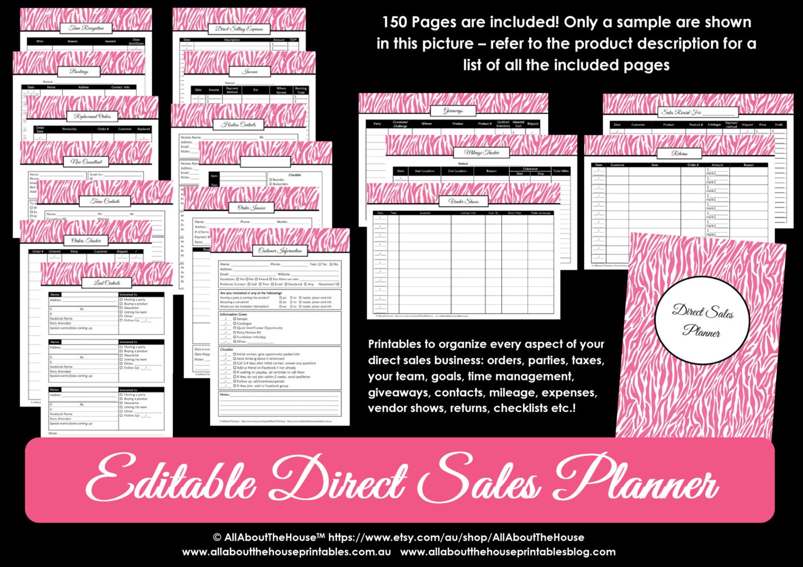 Direct Sales Planner Editable Business Planner Binder Printables ...