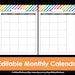 Printable Calendar 2 Page Monthly Calendar Printable Rainbow Perpetual ...