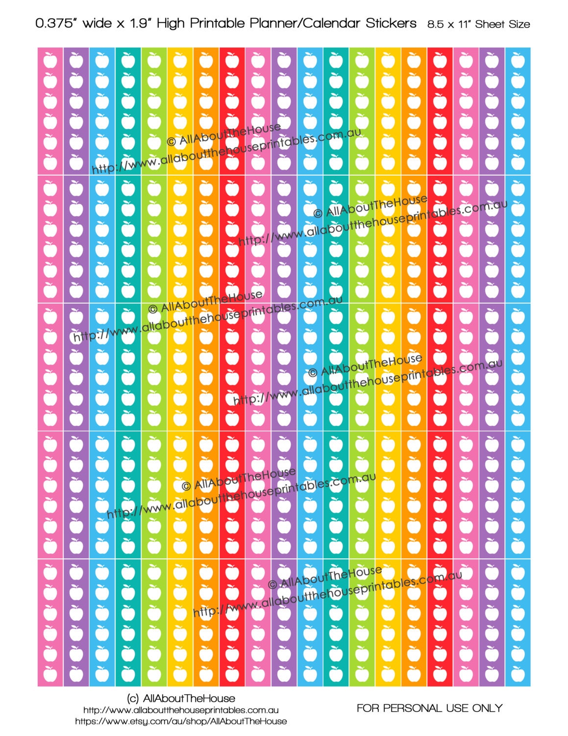 Apple Teacher List Planner Stickers Checklist Printable - Etsy