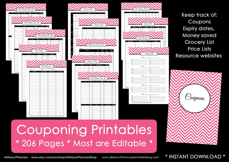 Coupon Binder Printable Insert Household Binder Shopping Couponing ...