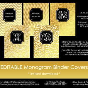 Gold Monogram Binder Cover and Black Spine Damask Stripes Diamond Aztec ...
