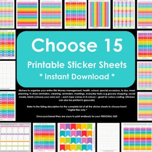 To Do List Flags Printable Planner Stickers Rainbow Banner Sidebar ...