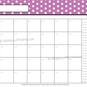EDITABLE 12 Polka Dot Calendars - You Choose - 2015, 2016 and Beyond ...