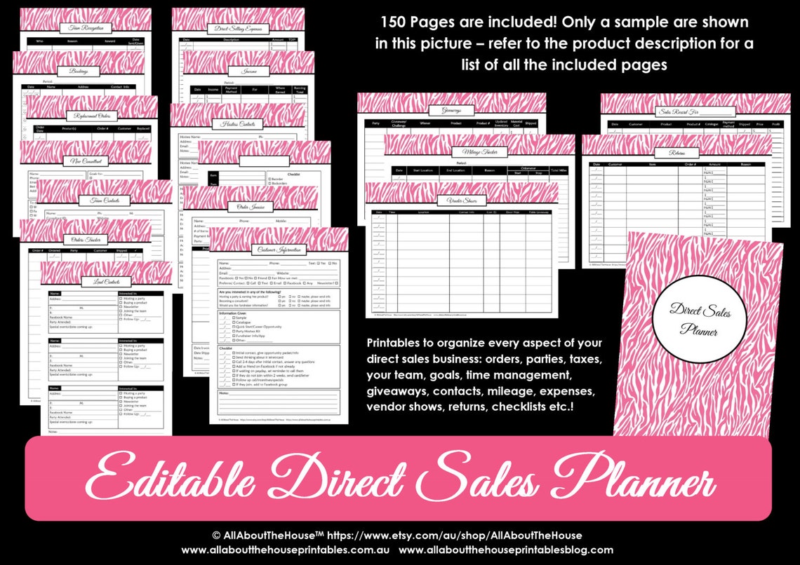 Direct Sales Party Checklist Planner Editable Business Planner ...