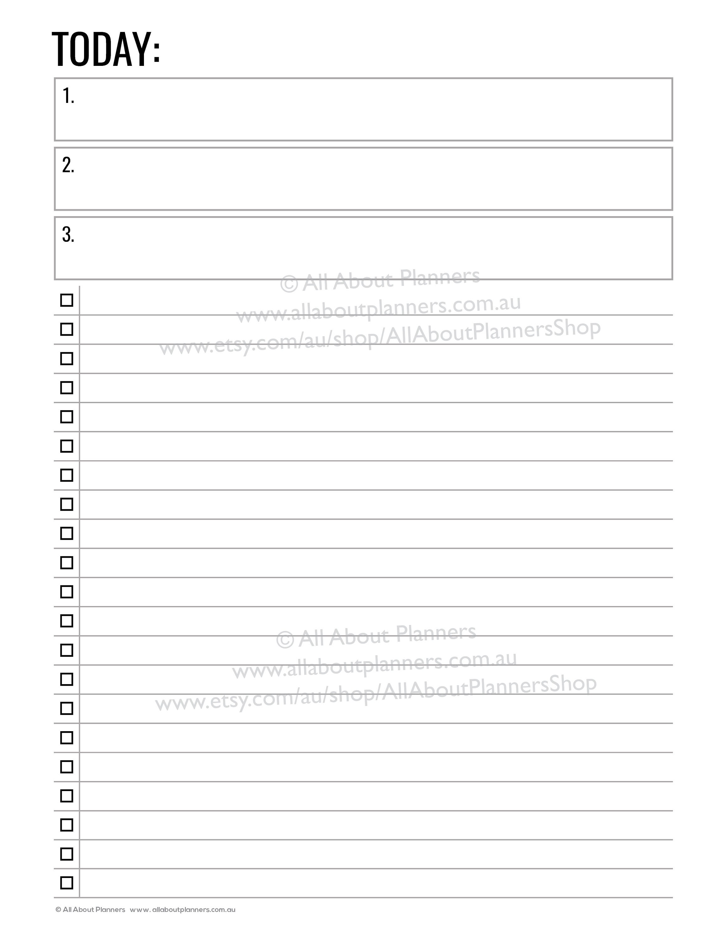 Daily Planner Editable Printable Pdf Insert Refill to Do - Etsy Australia