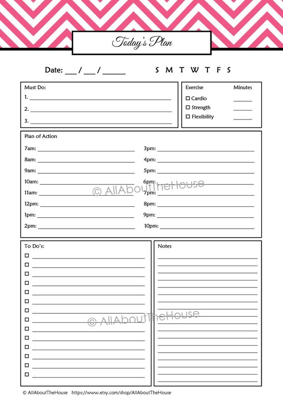 EDITABLE Printable Daily Planner 1 Page per Day Scheduling - Etsy