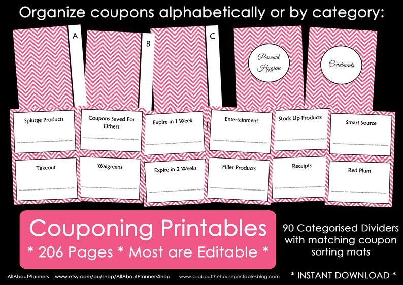 Coupon Binder Printable Insert Household Binder Shopping Couponing ...
