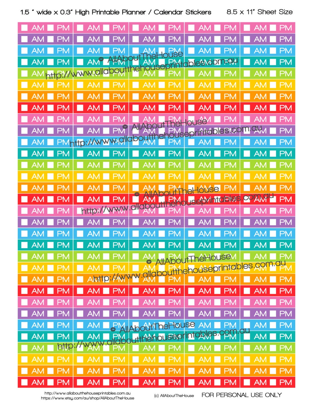 AM PM Daily Routine Planner Stickers Printable Medicine Etsy