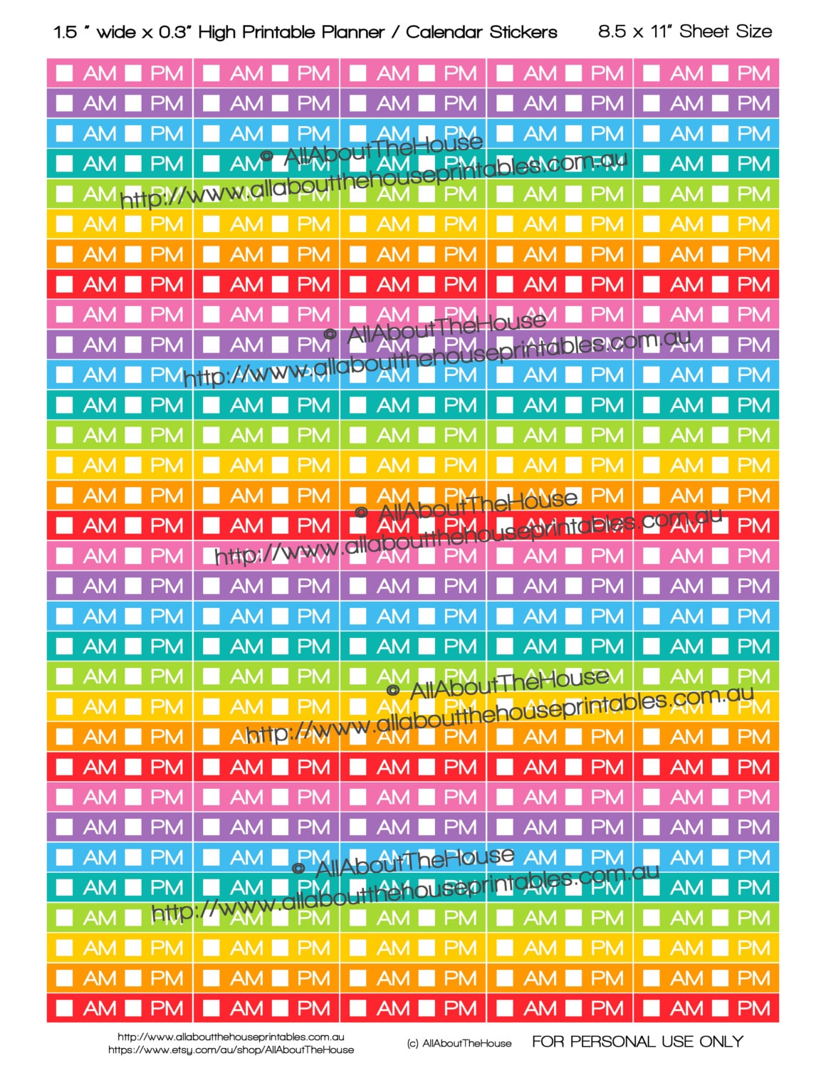 AM PM Daily Routine Planner Stickers Printable Medicine Vitamins Pills ...