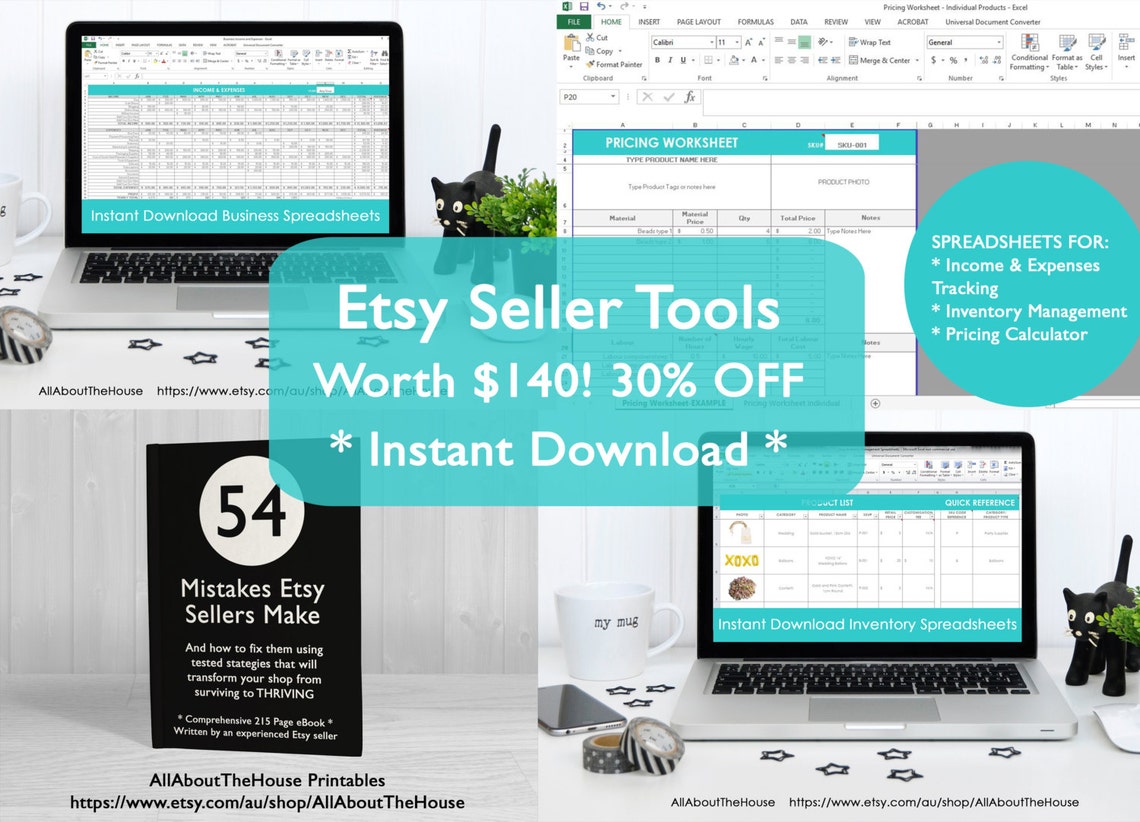 Business Spreadsheets Tool Ebook Etsypreneur Bundle Etsy | Etsy