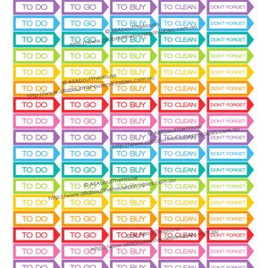 To Do to Buy to Go to Clean Errands Flag Printable Planner Stickers ...