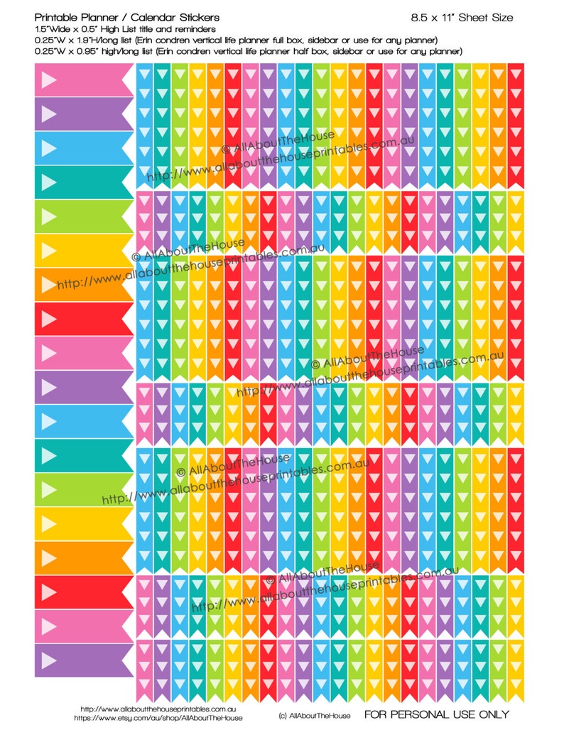 Checkbox List Flag Planner Stickers to Do Printable Tasks - Etsy