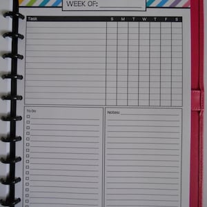 Weekly Planner Chevron Printable Rainbow Stripe PDF Editable | Etsy
