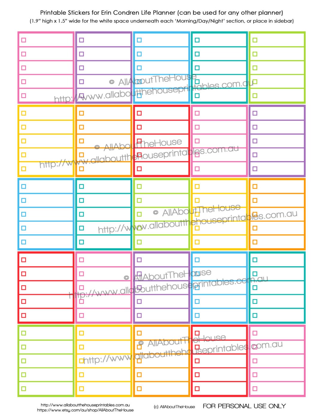 Checklist List Dot Planner Stickers Printable Checklist to Do Made for ...
