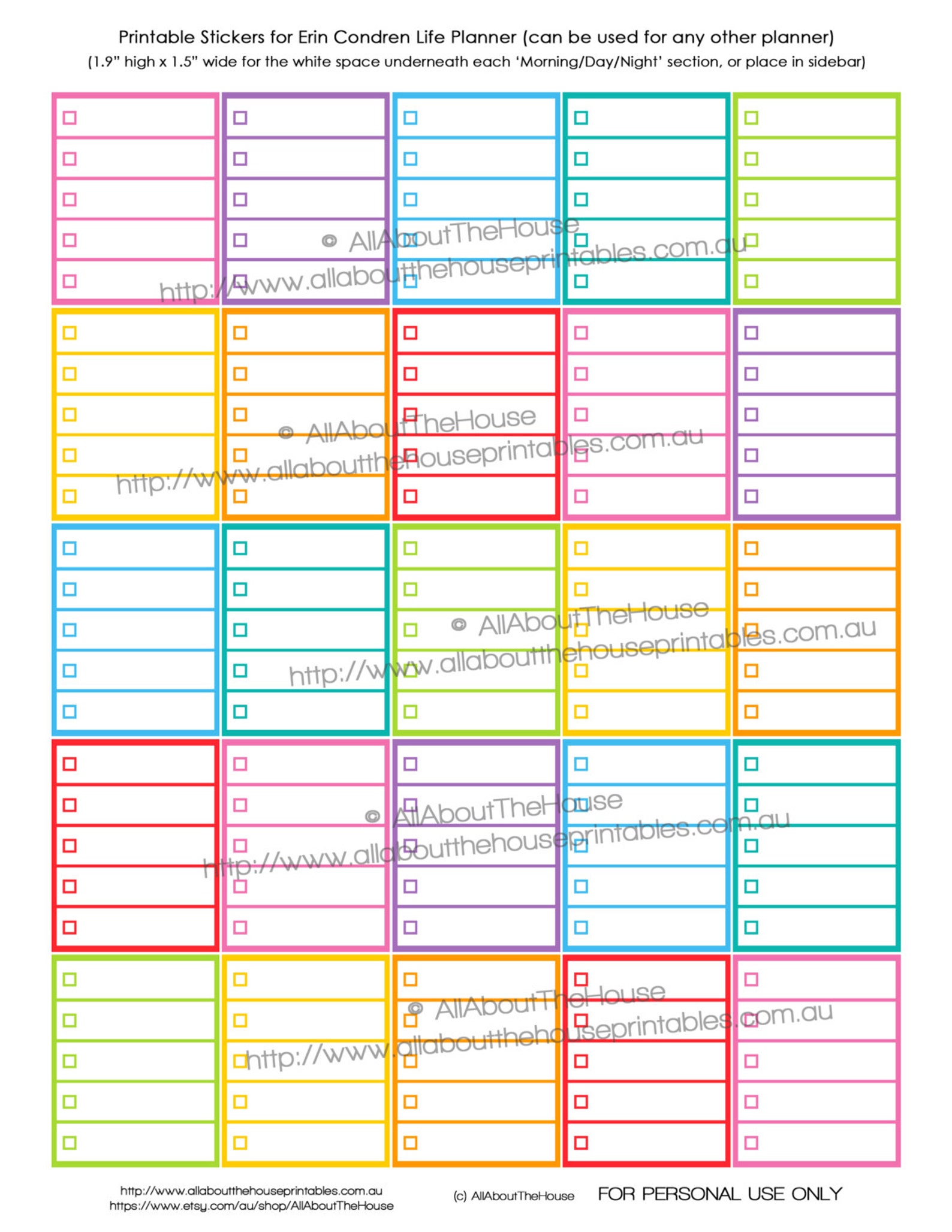 Checklist List Dot Planner Stickers Printable Checklist to Do - Etsy Canada
