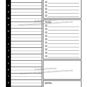 Undated Daily Planner Printable Rainbow Stripe PDF Editable Household ...