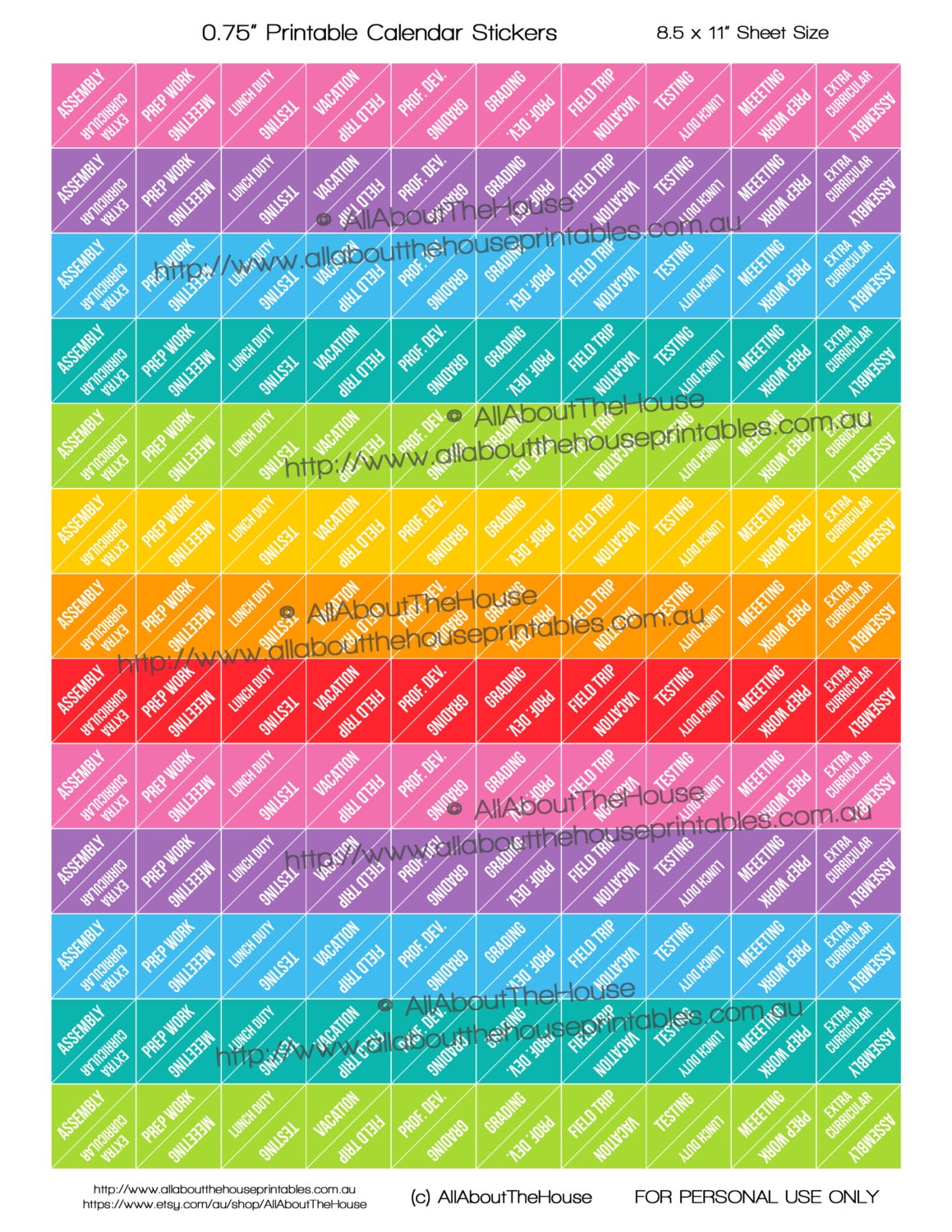 Teacher Planner Stickers Printable Calendar Dollar Sign Corner - Etsy