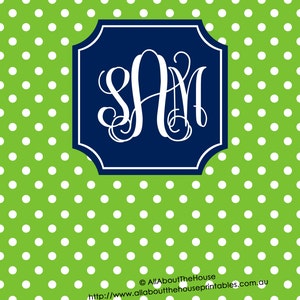 Editable Printable Monogram Binder Cover and Spine Chevron Polka Dot ...