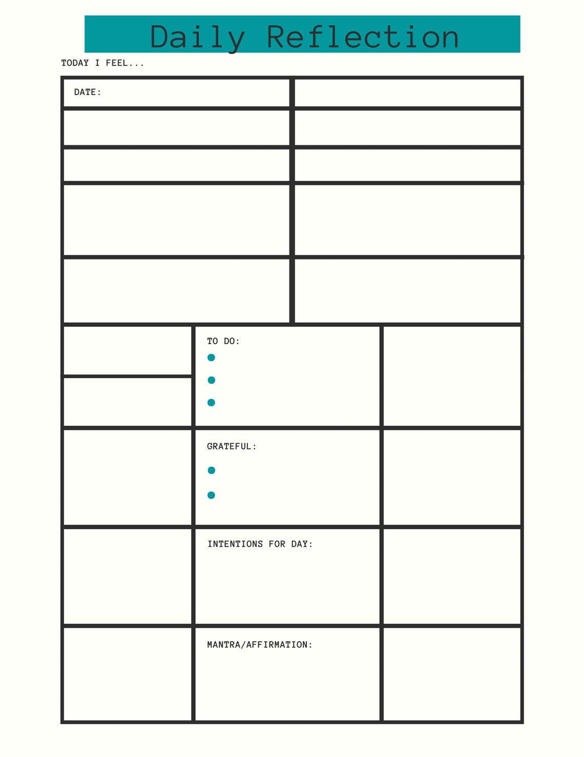 Daily Reflection Journal Pages Pages Canva Template - Etsy