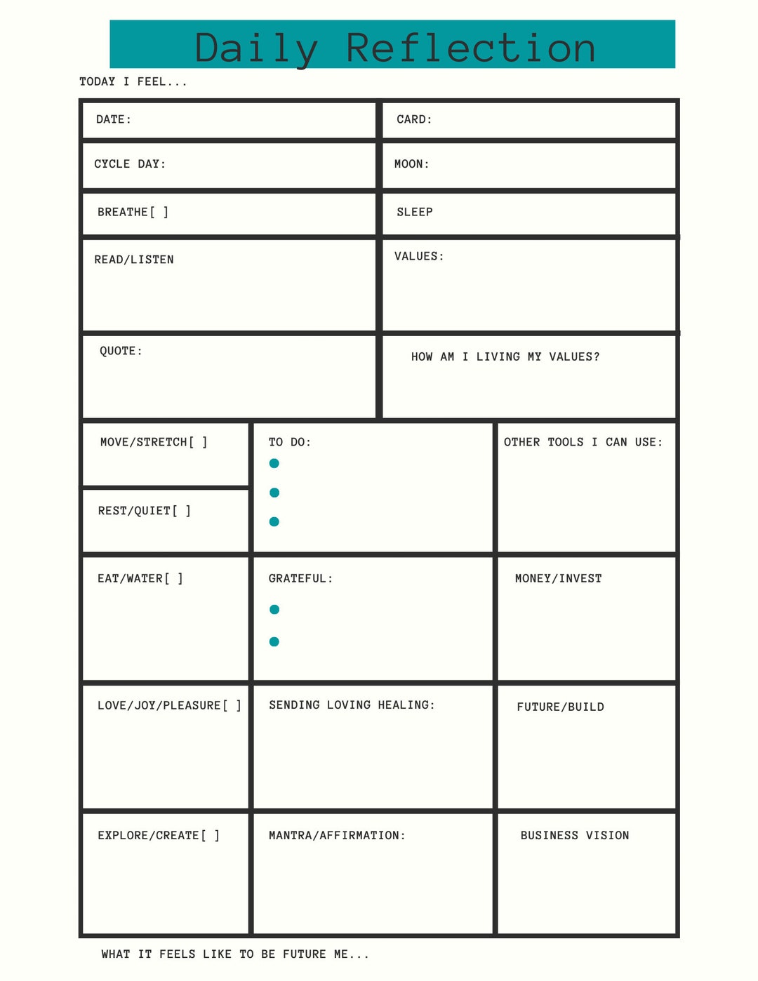 Daily Reflection Journal Pages Pages Canva Template - Etsy