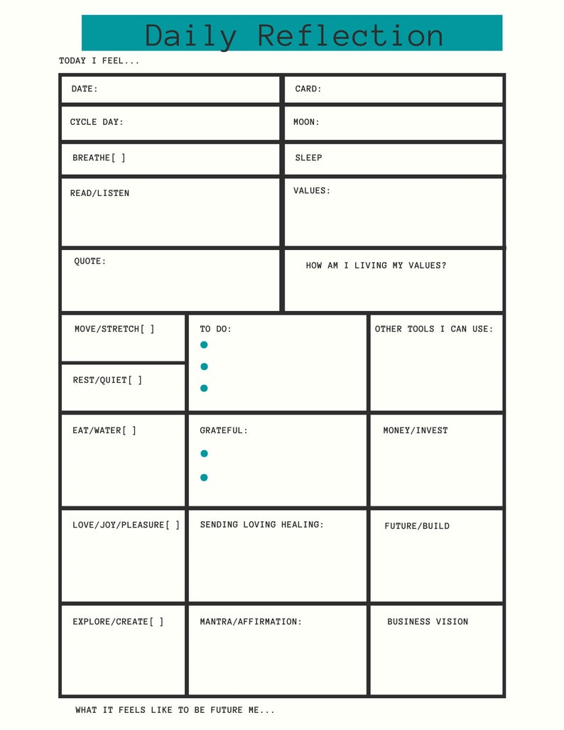 Daily Reflection Journal Pages Pages Canva Template - Etsy