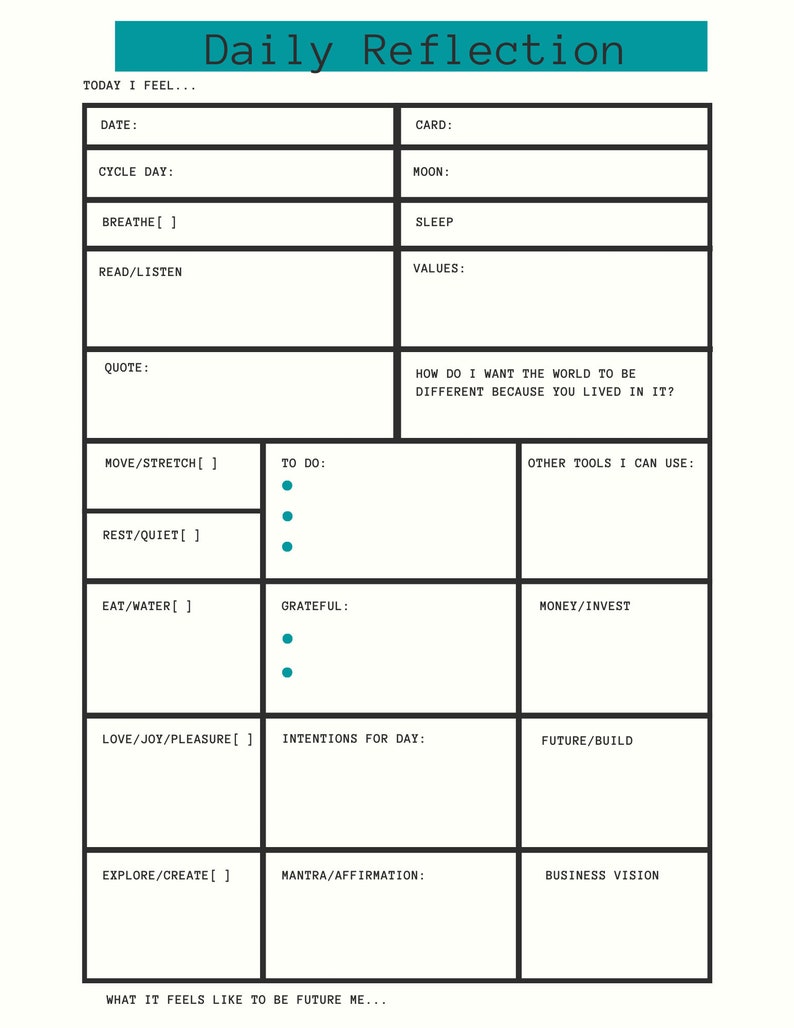 Daily Reflection Journal Pages Pages Canva Template - Etsy