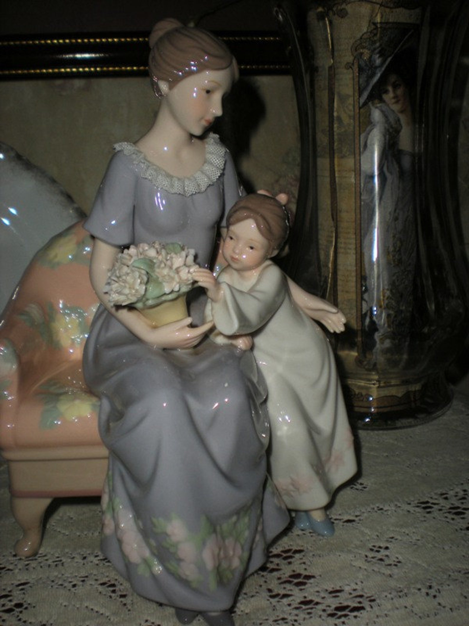 Porcelain Mother and Daughter Figurine Reserved for Sherry | Etsy Porcelain Mother and Daughter Figurine Reserved for Sherry | Etsy