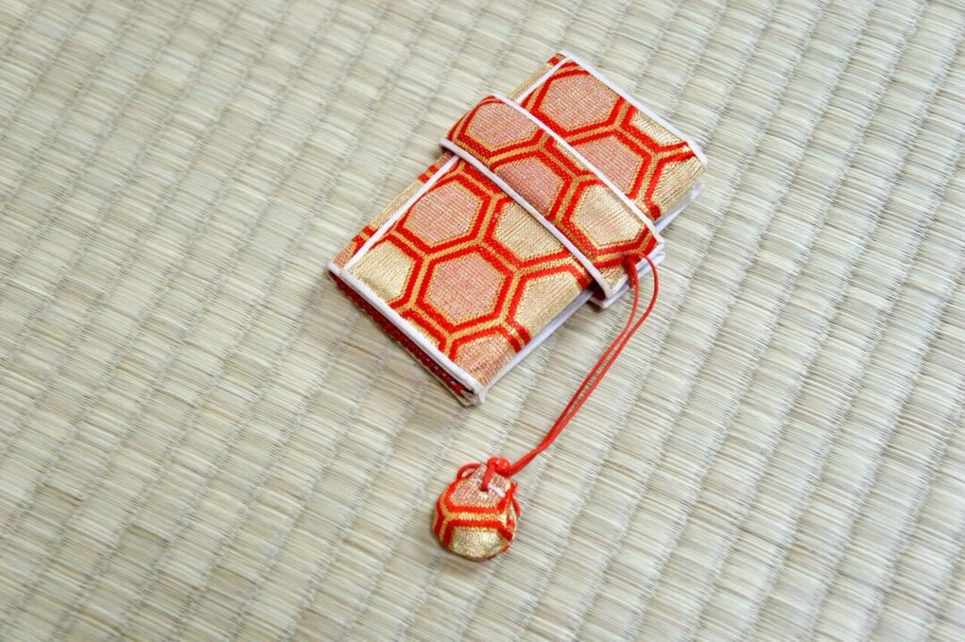 Japanese Pocket Mirror Gold Orange, Japanese Traditional Wedding Item ...